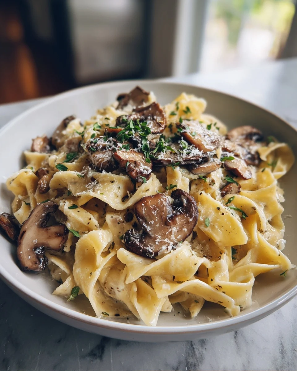 Gorgonzola Truffle Pasta with Mushrooms | Easy Recipe