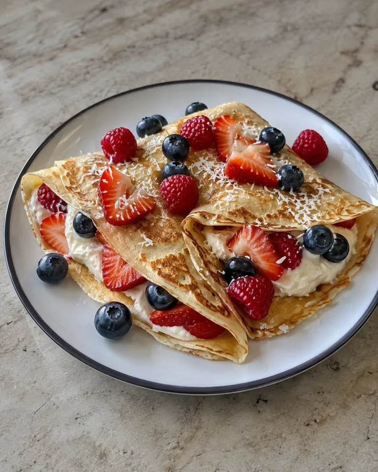 Protein Crepes With Fresh Berries - Healthy Breakfast Idea