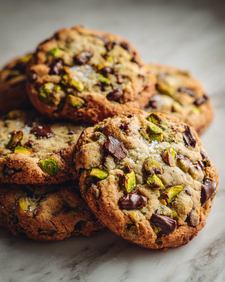 Salted Pistachio Chocolate Chip Cookies - Delicious Recipe